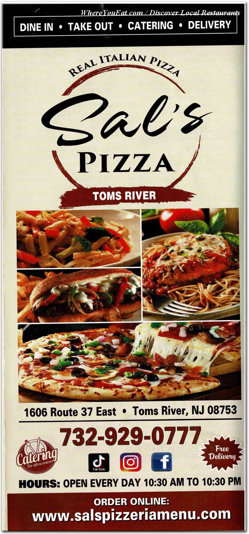 Menu - Sal's Italian Restaurant & Pizzeria